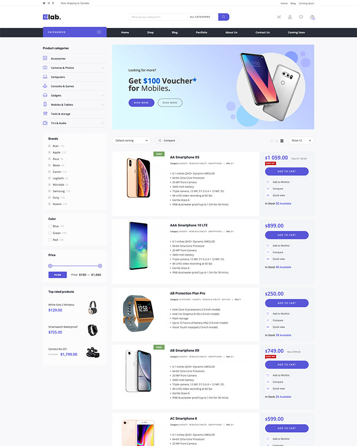 eLab – Multi Vendor Marketplace WordPress Theme