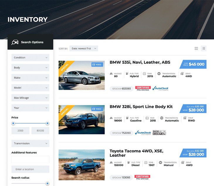 Car Dealer WordPress Theme - Motors