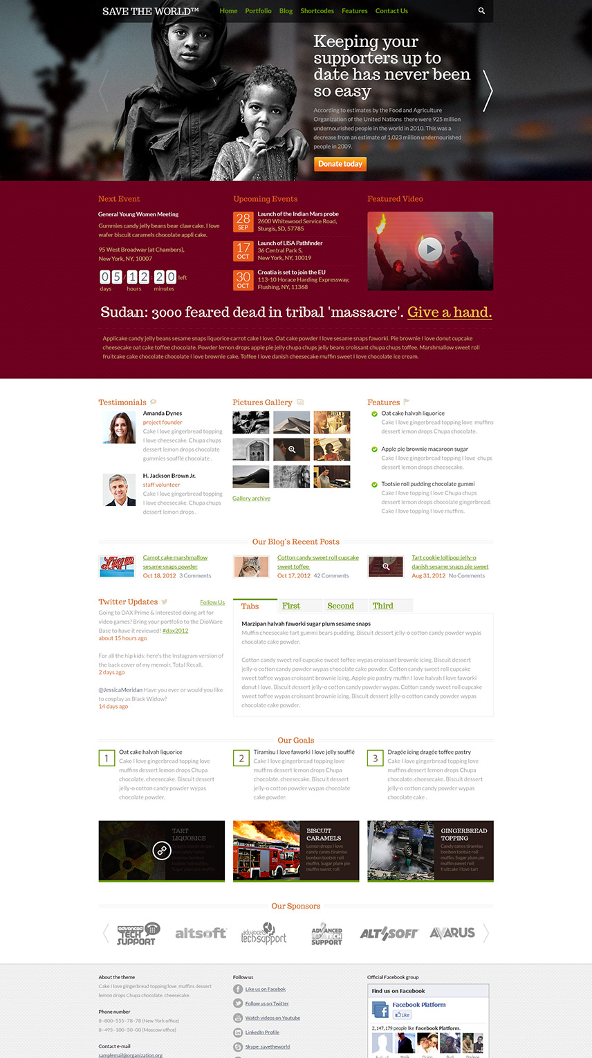 Save the World - Free HTML and PSD Template Charity and Donations ...