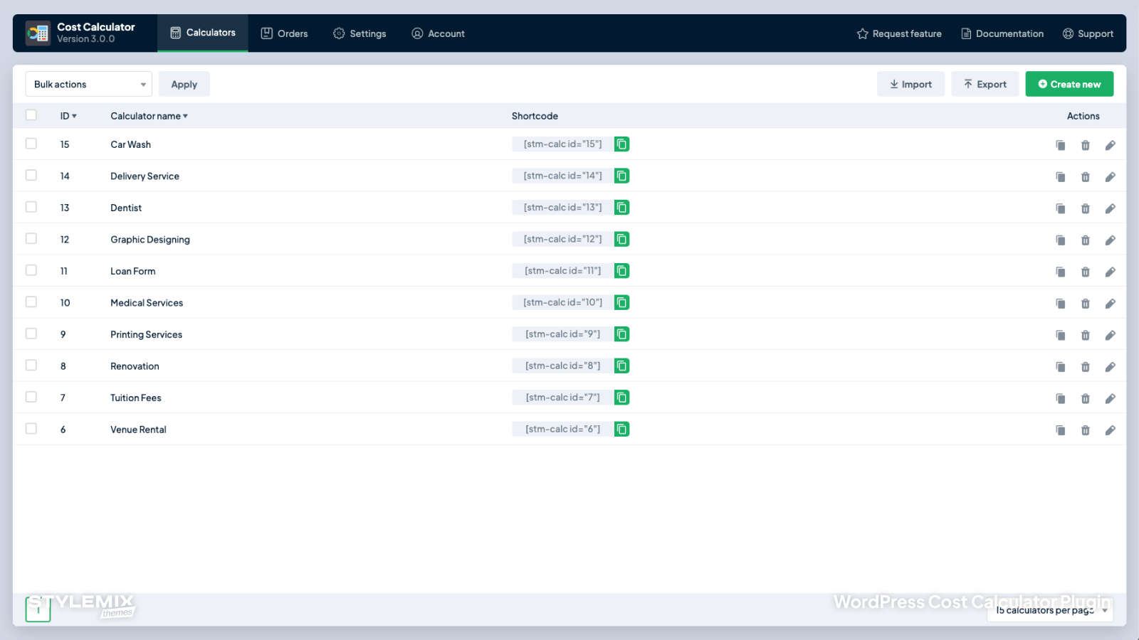 Cost Calculator WordPress Plugin | StylemixThemes