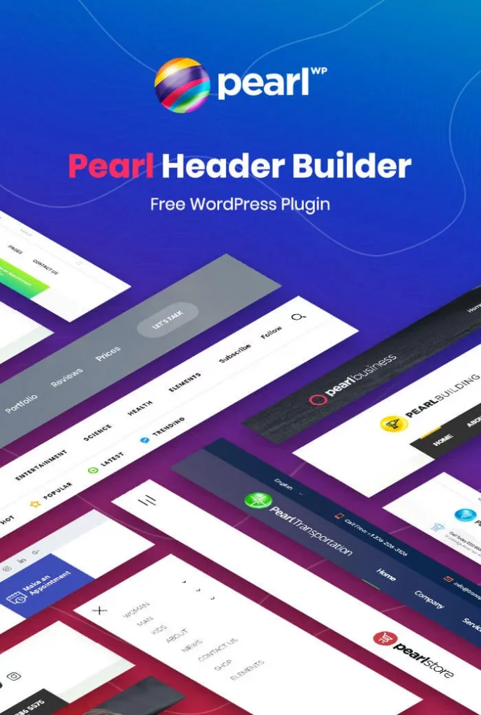 Pearl Header Builder WP Plugin