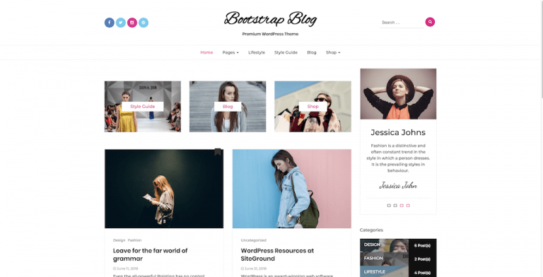 20 Stunning WordPress Themes Based on Bootstrap 4.x