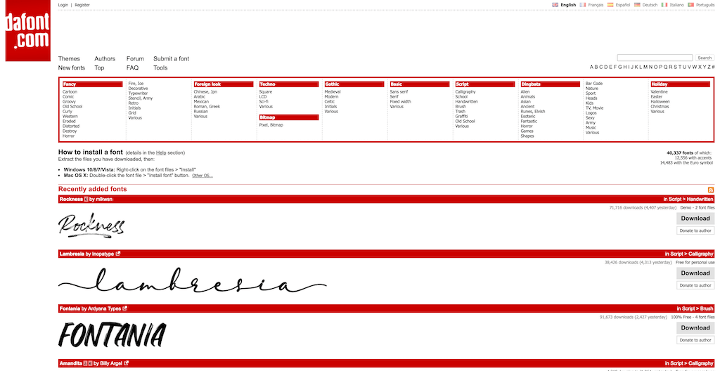 17 Sites for Typography and Fonts to Use On Your Next Design