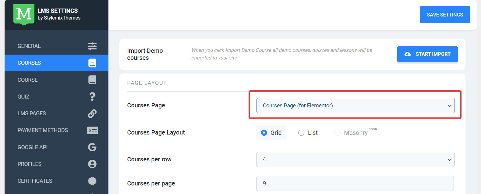 New Widget Courses Elementor Page & Courses Grid in MasterStudy LMS WordPress plugin