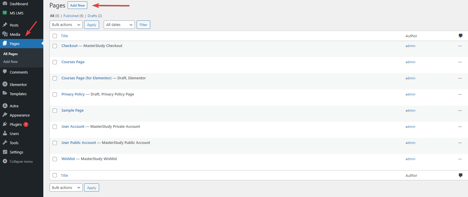 New Widget Courses Elementor Page & Courses Grid in MasterStudy LMS WordPress plugin